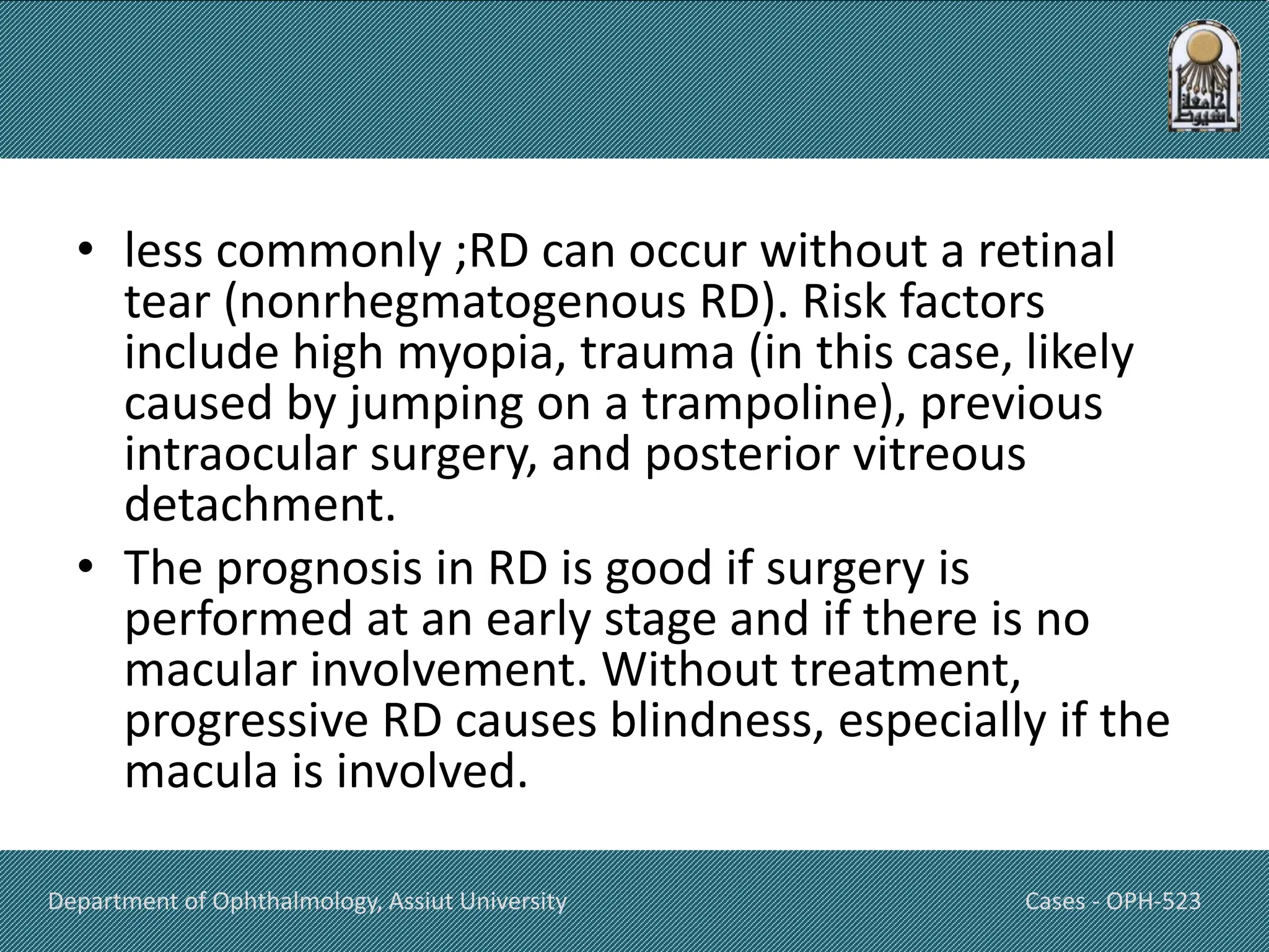 Common retinal diseases, case discussion.pptx | Eye and Vision ...
