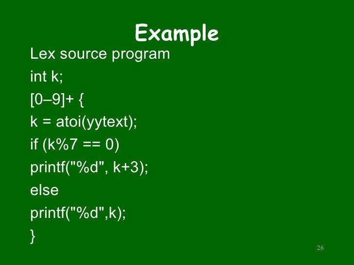 What Is Lex Source Program