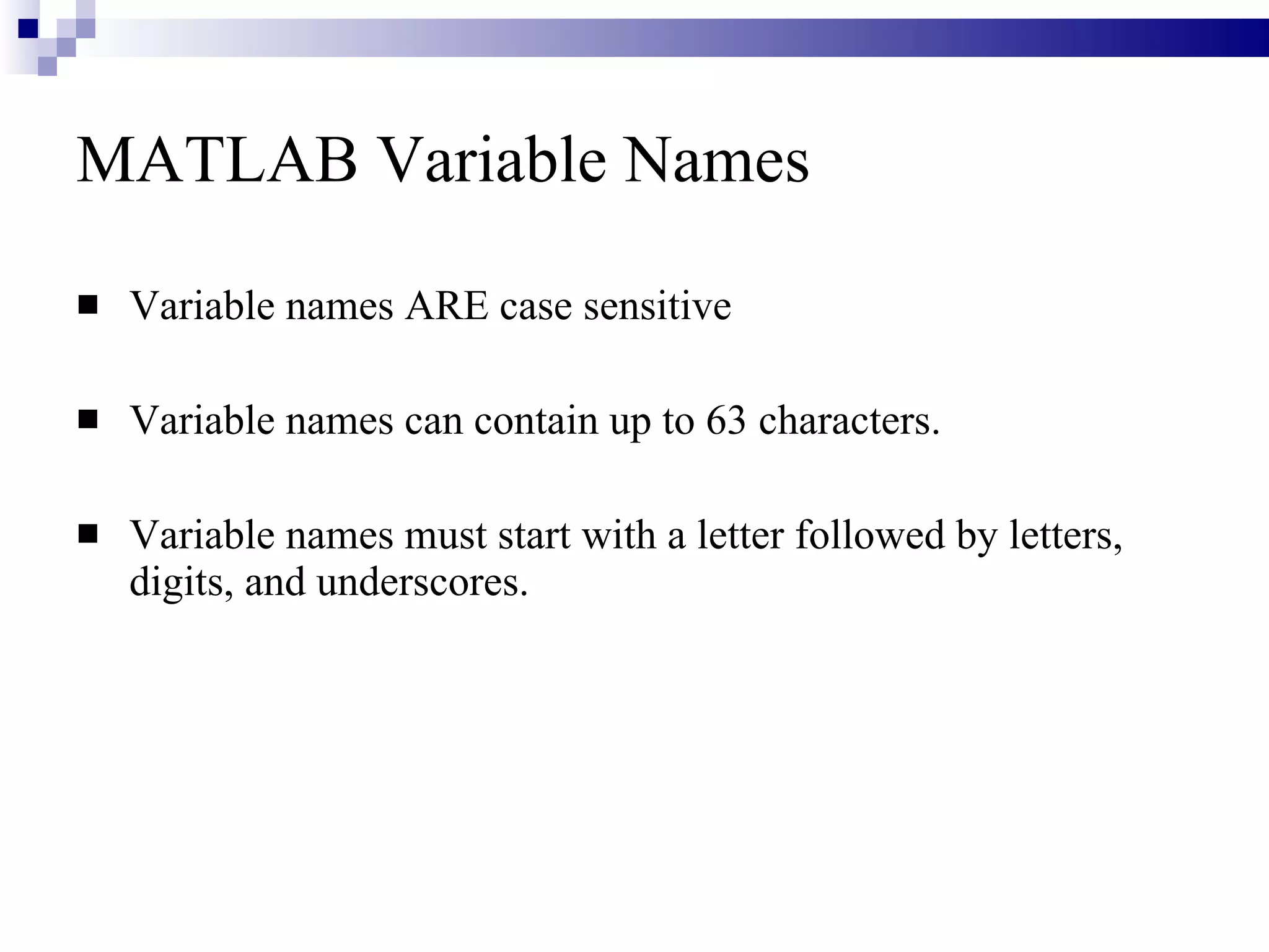 Brief Introduction to Matlab | PPT