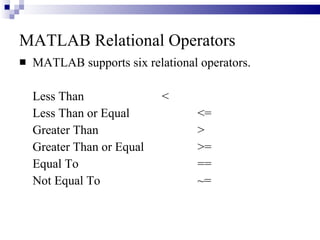Brief Introduction to Matlab | PPT