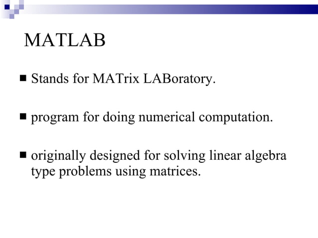 Brief Introduction to Matlab | PPT | Free Download