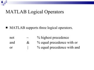 Brief Introduction to Matlab | PPT