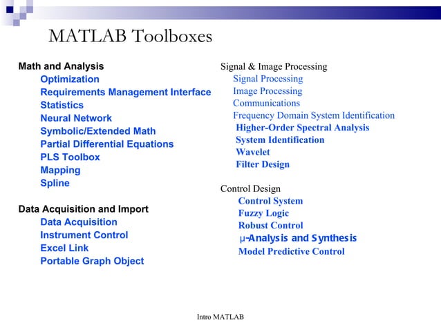 Brief Introduction to Matlab | PPT