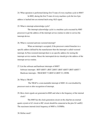 T-states in microprocessor 8085 | PDF