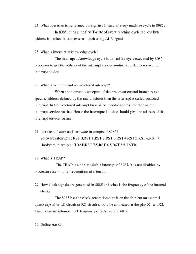 T-states in microprocessor 8085 | PDF
