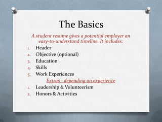 Career Center Resume 101 Workshop | PPTX