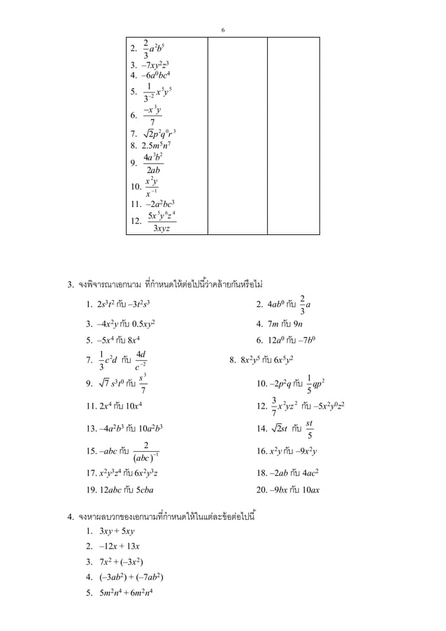 Monomial And Polynomail Docx 5891