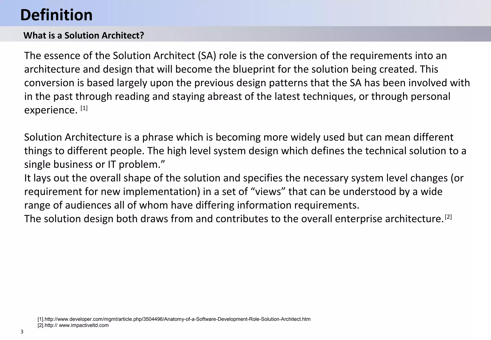 Solution Architecture Definition | PPT