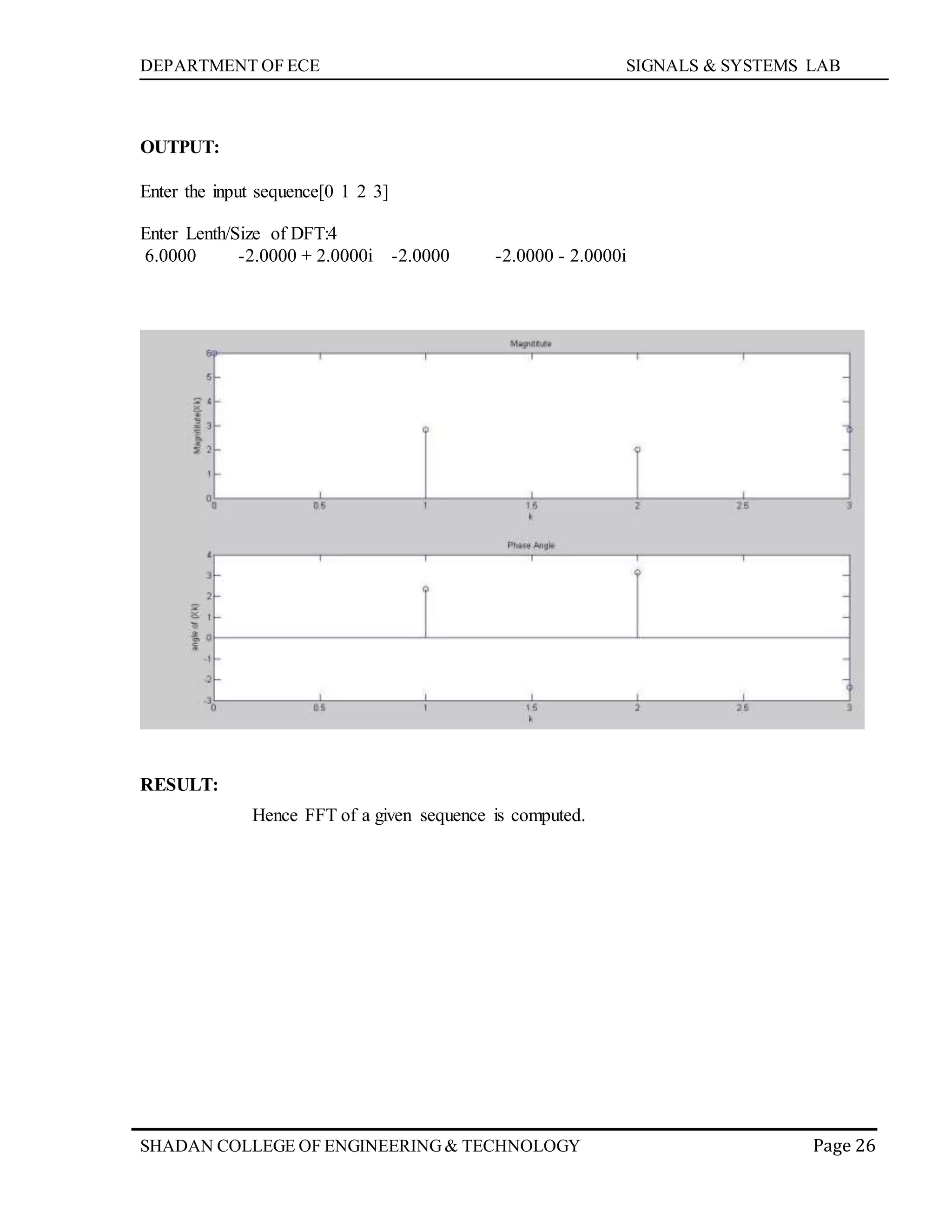 Signals And Systems Lab Manual, R18 Batch | DOCX