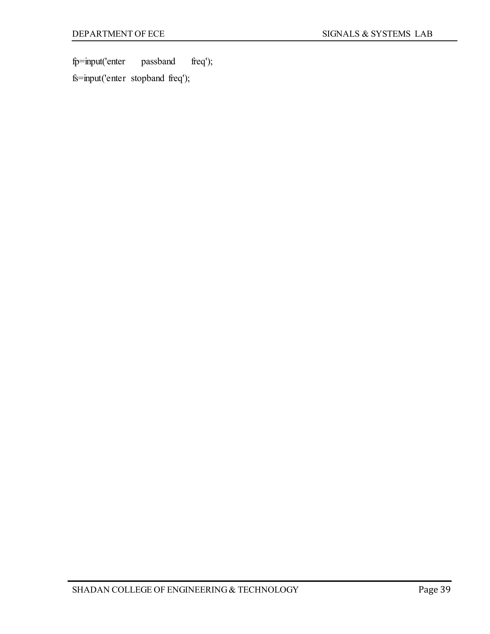 Signals And Systems Lab Manual, R18 Batch | DOCX