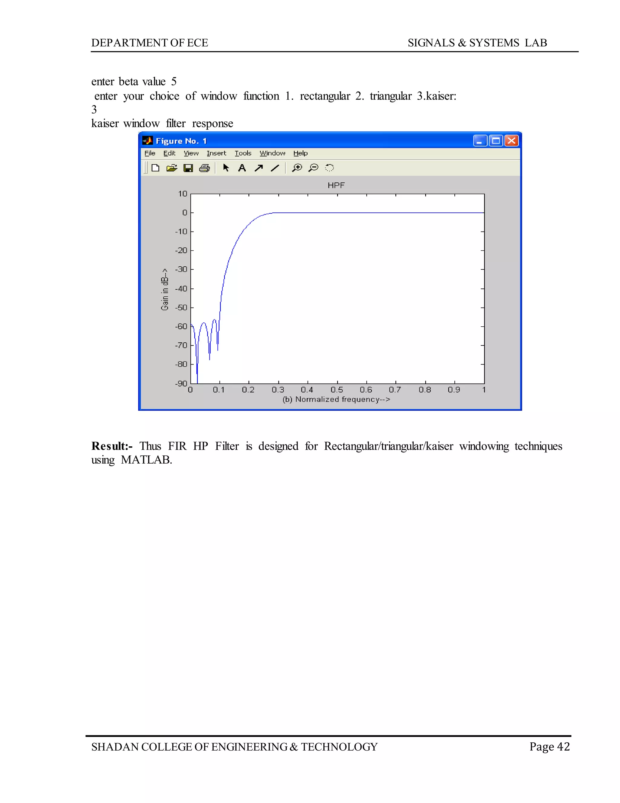 Signals And Systems Lab Manual, R18 Batch | DOCX