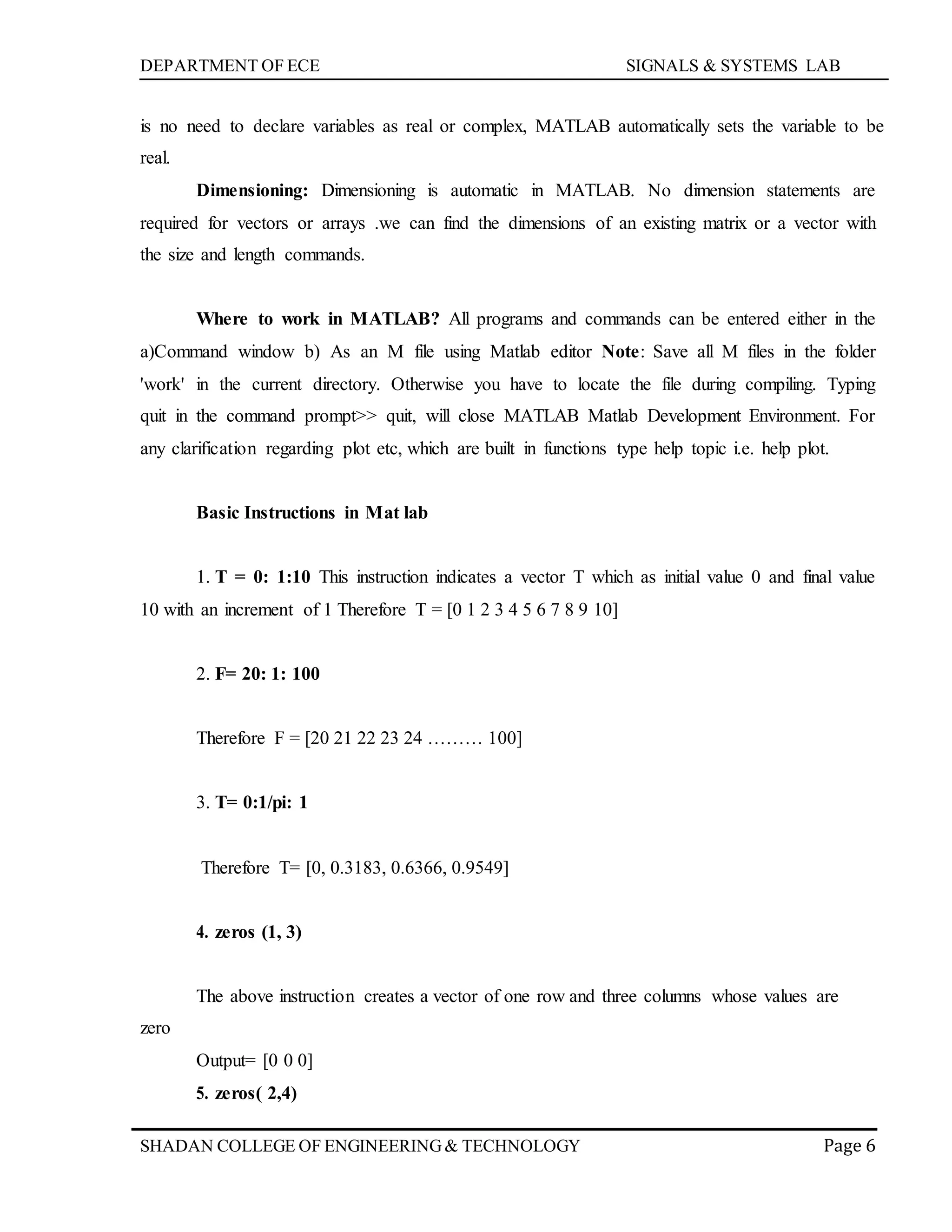Signals And Systems Lab Manual, R18 Batch | DOCX