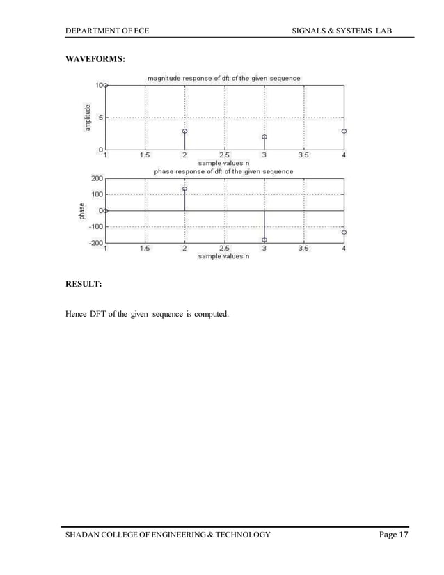 Signals And Systems Lab Manual, R18 Batch | DOCX