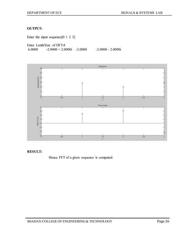 Signals And Systems Lab Manual, R18 Batch | DOCX