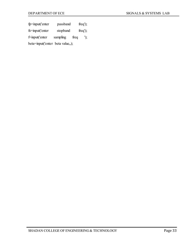 Signals And Systems Lab Manual, R18 Batch | DOCX