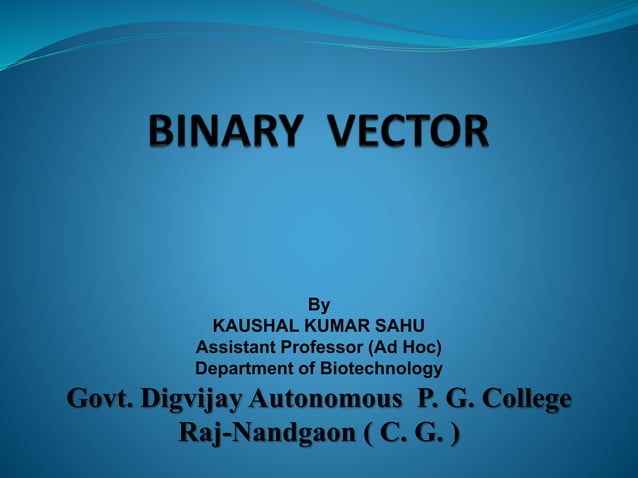 Binary Vector By Kk Sahu Sir Pptx Programming Languages Computing