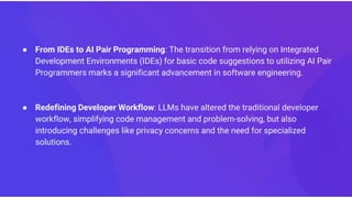 Transforming Software Engineering: Harnessing Large Language Models for the Future of ...