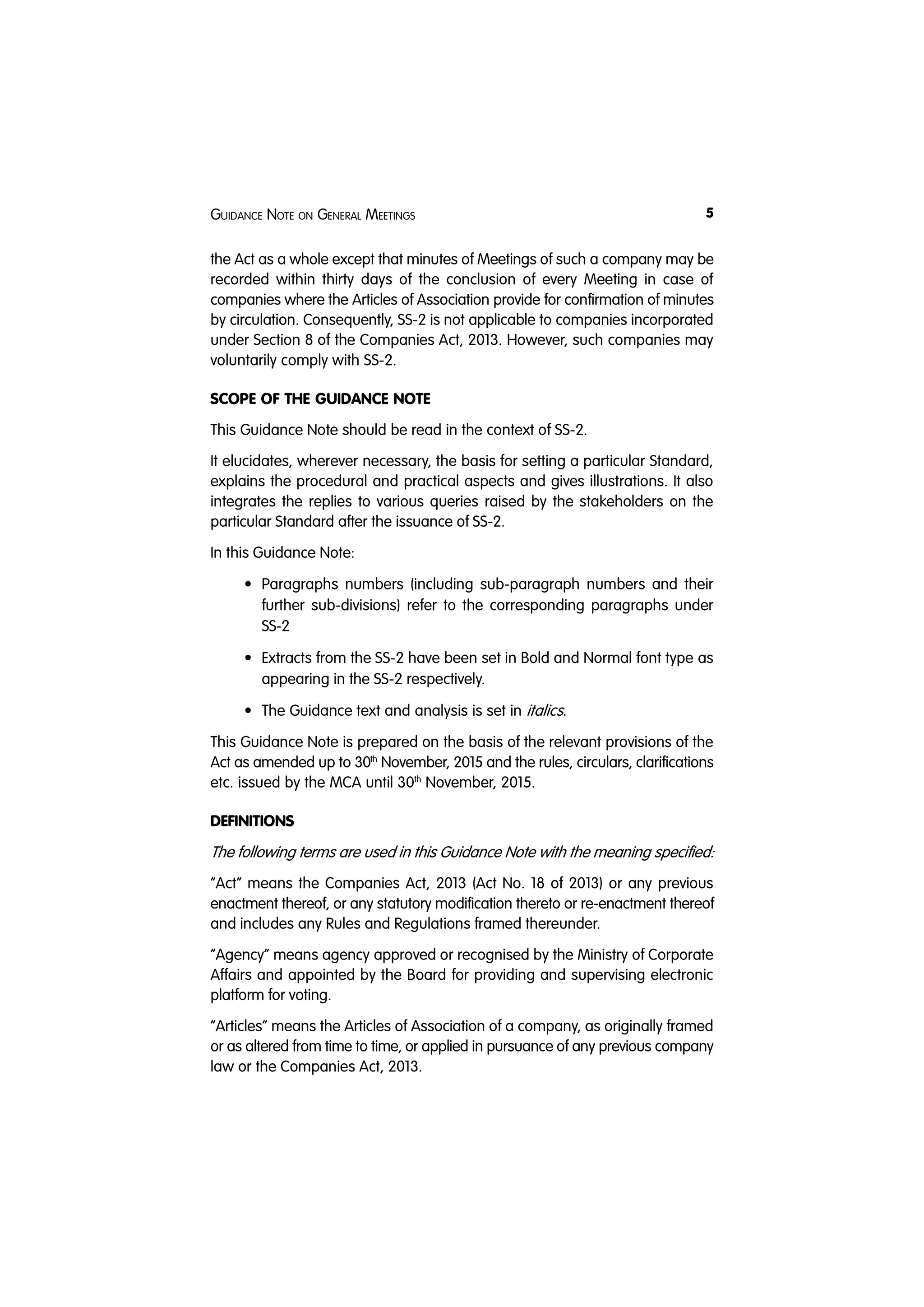 Guidance Note on Sceretarial Standard 2 of General M eeting issued by ...