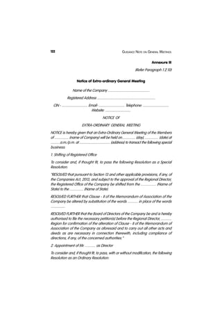 Guidance Note on Sceretarial Standard 2 of General M eeting issued by ...