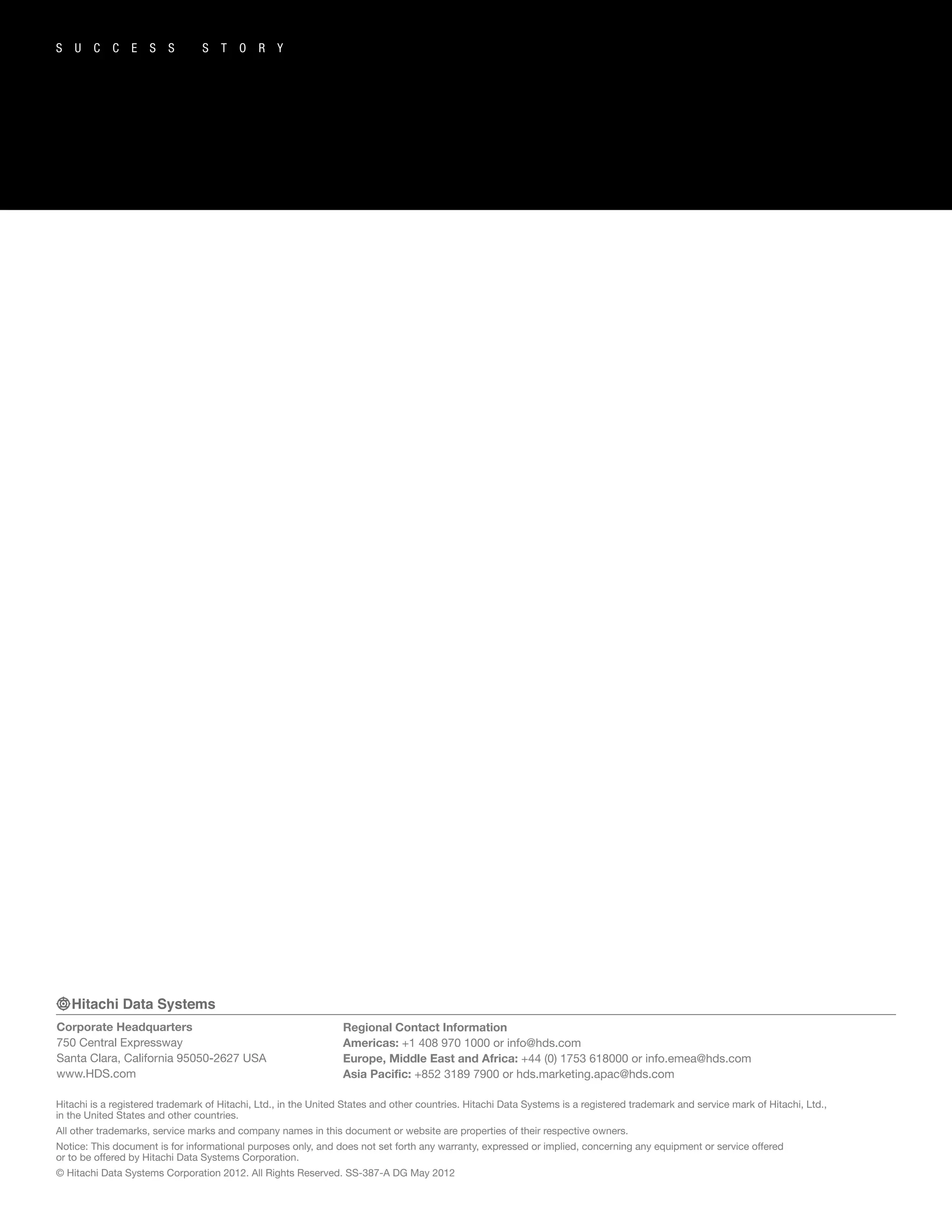 Hitachi Data Systems and HBF Success Story | PDF