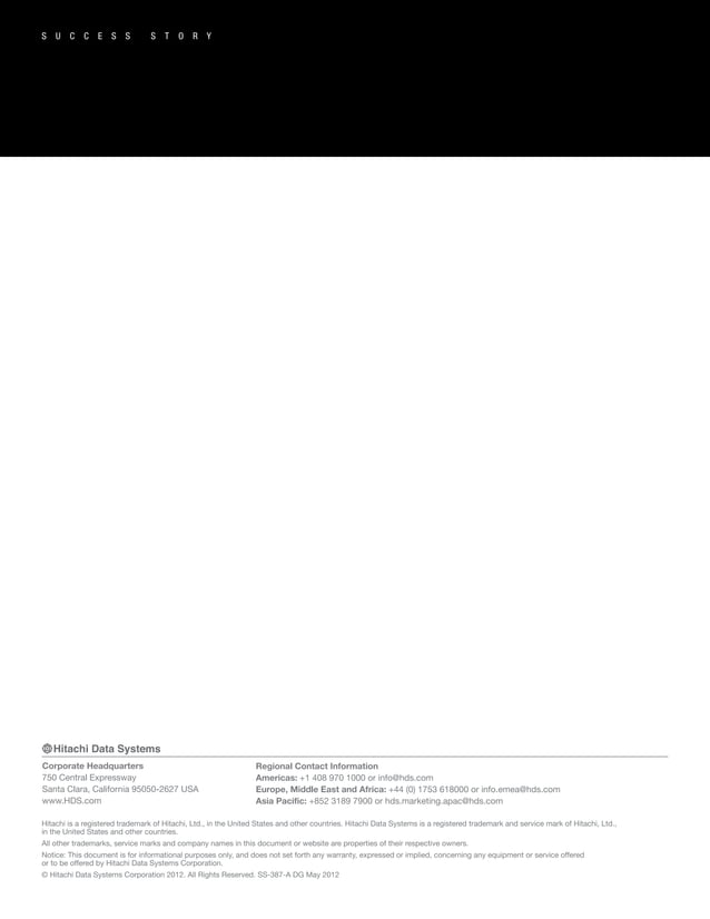 Hitachi Data Systems and HBF Success Story | PDF