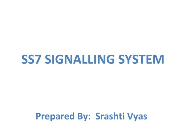 SS7 signalling system for Telecommunication Engineering | PDF | Computer Networking | Computing