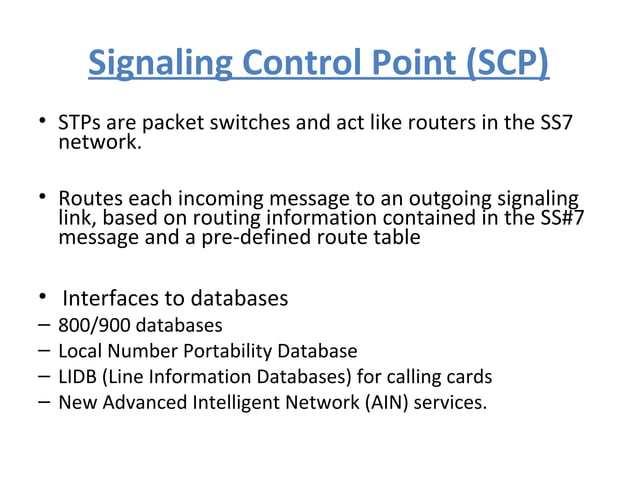 SS7 signalling system for Telecommunication Engineering | PPT