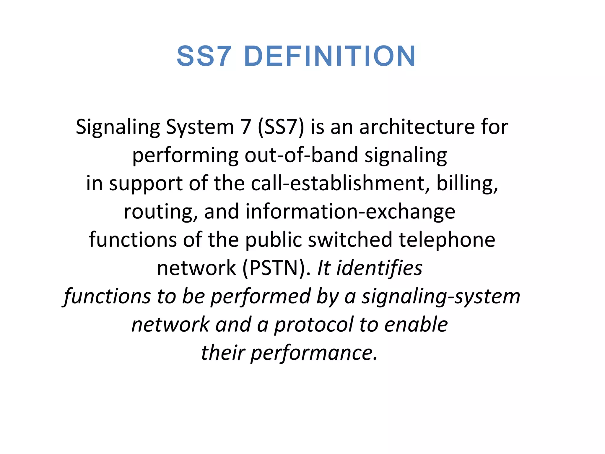 Common channel Signalling System No 7 ppt | PPT