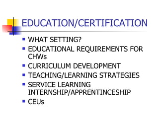 Community Health Worker Presentation | PPT