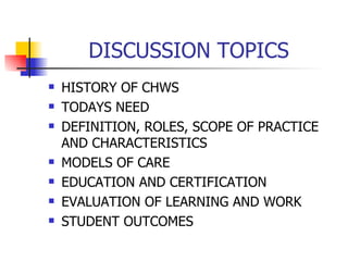 Community Health Worker Presentation | PPT