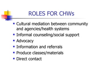Community Health Worker Presentation | PPT