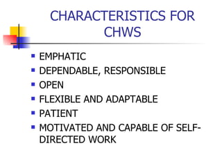 Community Health Worker Presentation | PPT