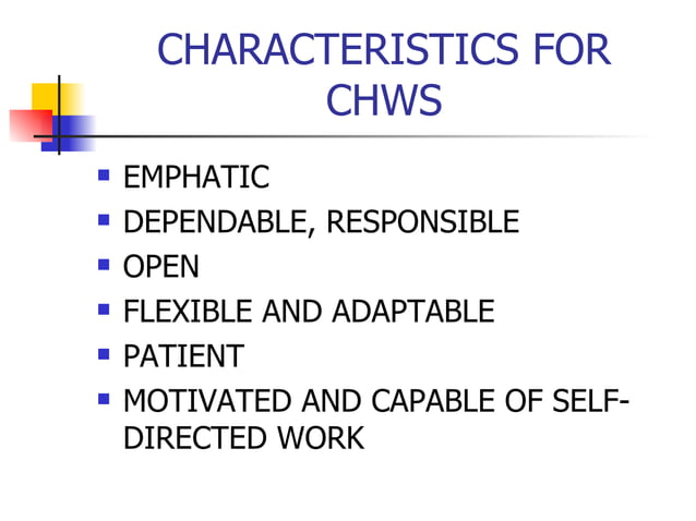 Community Health Worker Presentation | PPT