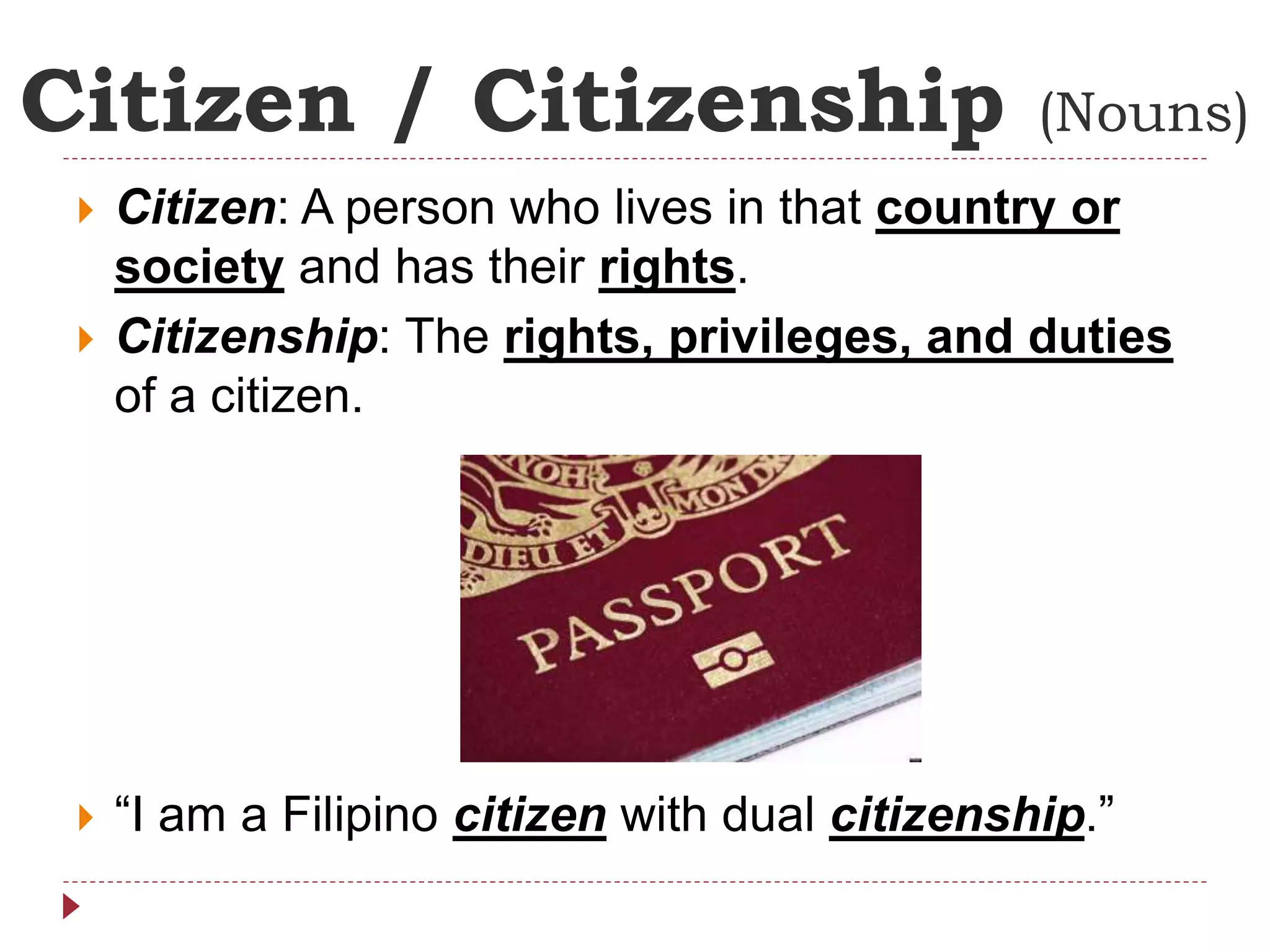 Citizenship and Education Social Studies Vocabulary Cards | PPT