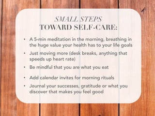 Taking Care of Yourself -- Even When It's Tough | PPT