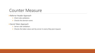 CSRF Attack and Its Prevention technique in ASP.NET MVC | PPTX