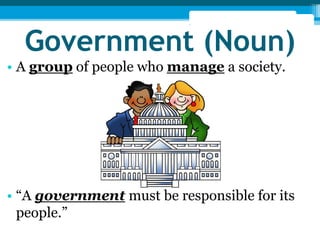 Government and Economy Social Studies Vocabulary Cards | PPTX