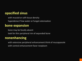 Paranasal sinus mucocele - imaging findings | PPTX