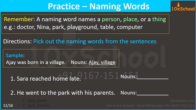 Grade 2: Naming Words | PPTX