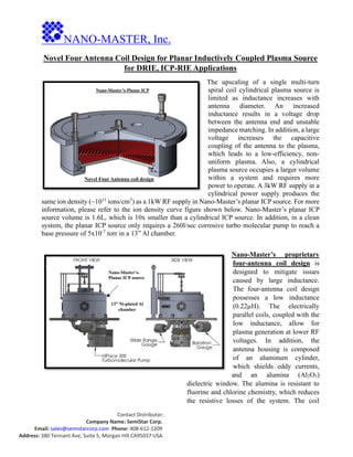 Nano-Master Plasma RIE DRIE ICP PAALE Etcher Asher Systems.pdf
