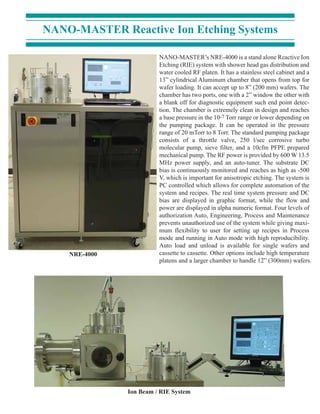 Nano-Master Plasma RIE DRIE ICP PAALE Etcher Asher Systems.pdf