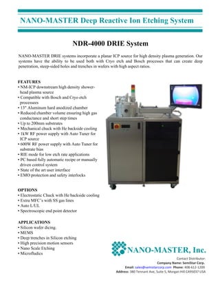 Nano-Master Plasma RIE DRIE ICP PAALE Etcher Asher Systems.pdf