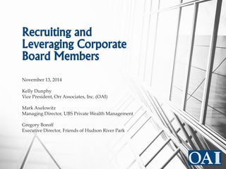 Recruiting and Leveraging Corporate Board Members | PDF