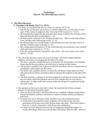 The Olivet Discourse, Part 6 | PDF