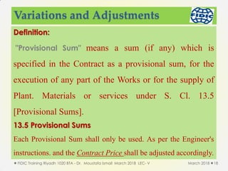 Ss 07 training fidic moustafa ismail 2018 _ lec 7_a | PPT