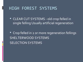 Silvicultural systems | PPT