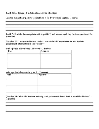 Social Studies 10 and 11 Textbook Key for Counterpoints | DOC