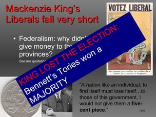 Social Studies 11: Canada and the 1930s | PPT