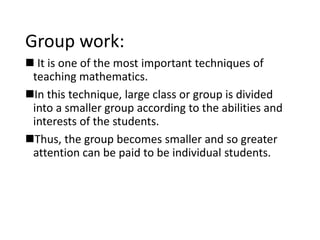 Techniques of Mathematics | PPTX | Homework and Study | Education