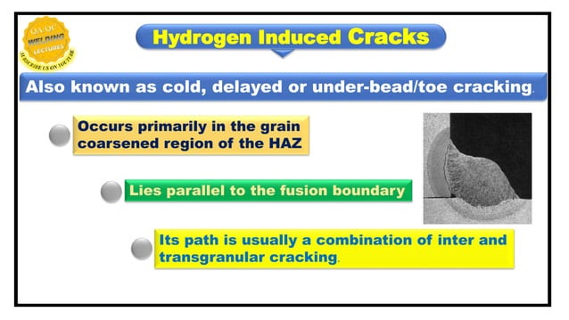 Welding Defects [PART-2] HYDROGEN INDUCED CRACKING | COLD CRACKING ...